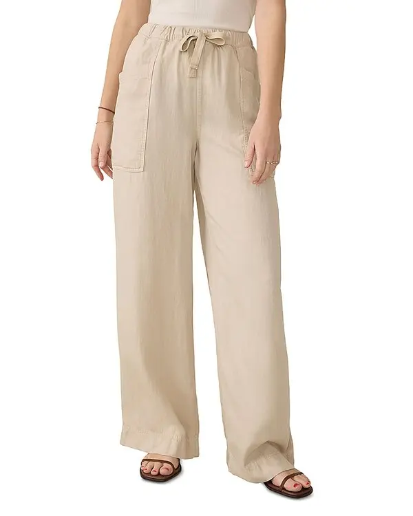 Faherty Brand Drift Wide Leg Pants - Wheaten