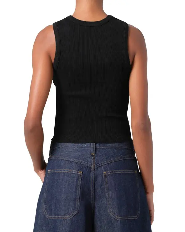 AGOLDE Ribbed Poppy Tank Top - Black