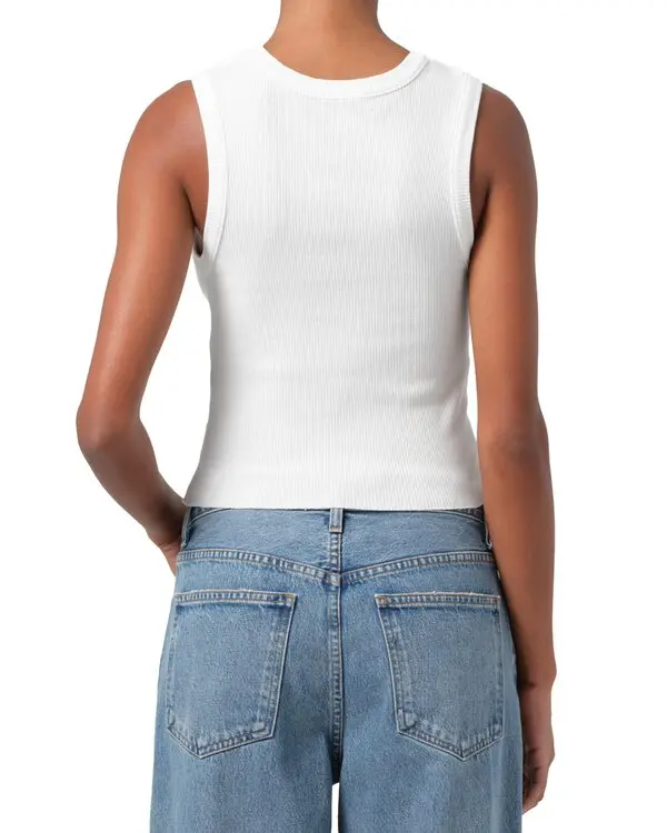 AGOLDE Ribbed Poppy Tank Top - White