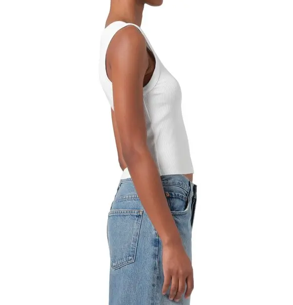 AGOLDE Ribbed Poppy Tank Top - White