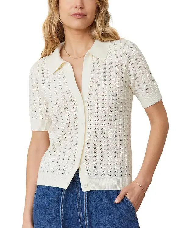 Marine Layer Piper Knit Resort Shirt - Cream