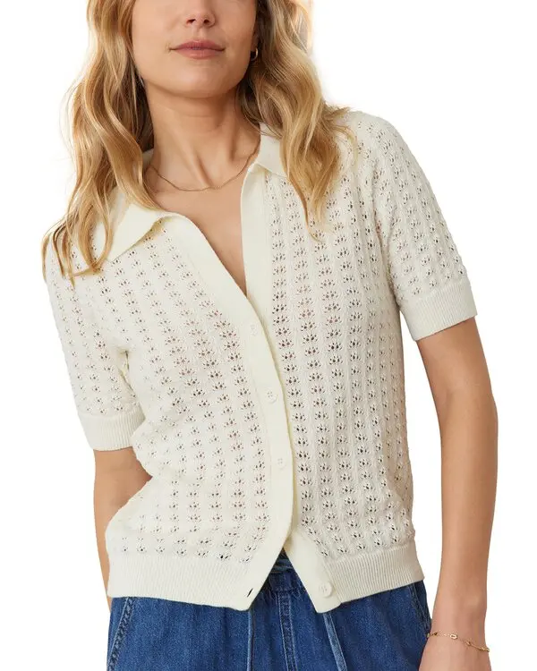 Marine Layer Piper Knit Resort Shirt - Cream