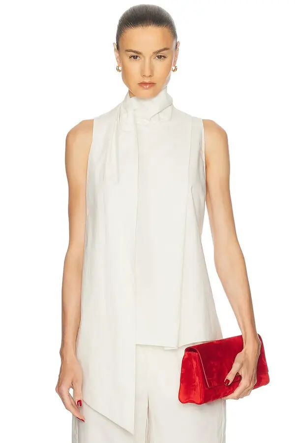 EAVES Noam Poplin Top - Chalk