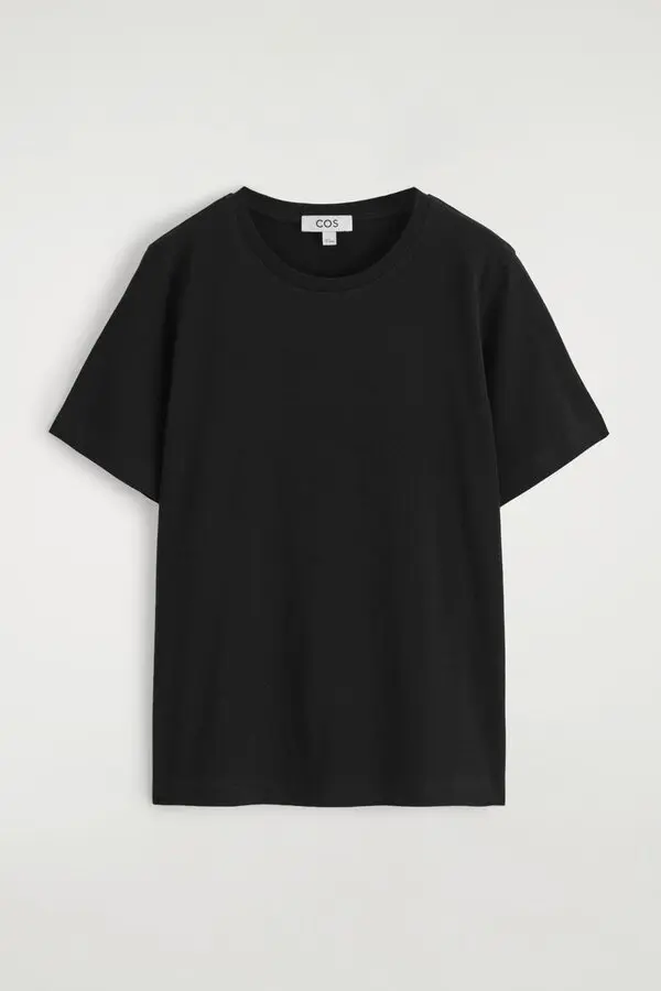 Cos Crew-neck Cotton T-shirt - Black