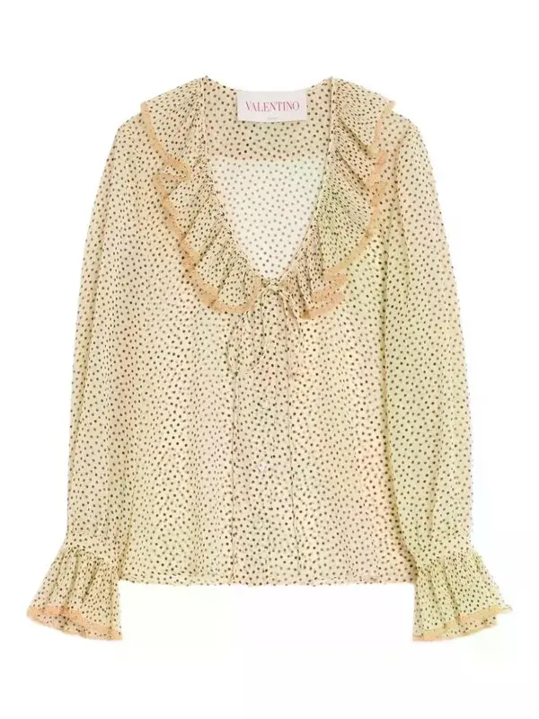 Valentino Garavani Printed Georgette Shirt - Neutrals