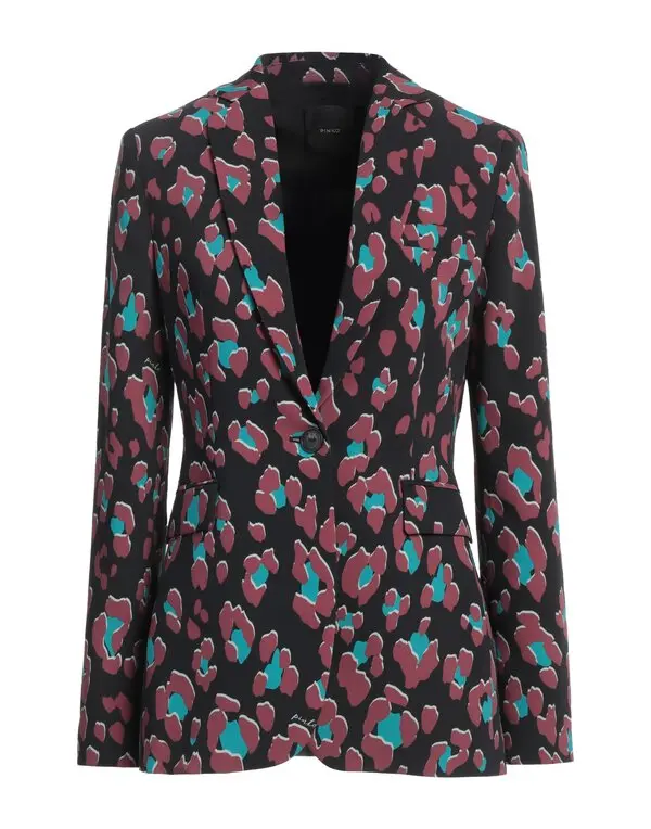 Pinko Single-breasted Leopard-print Crepe Blazer