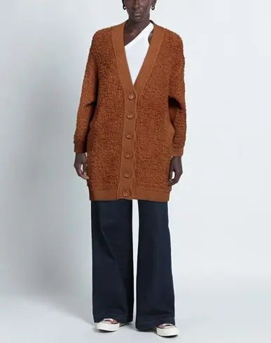 Elisabetta Franchi Cardigan In Bouclé Knit - Beige