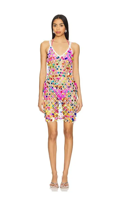 MILLY Sequin Crochet Mini Dress - Multi