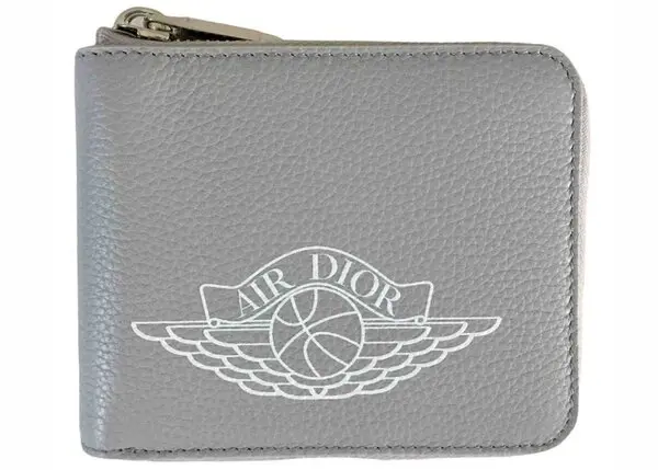 Dior X Jordan Wings Zip Wallet - Grey