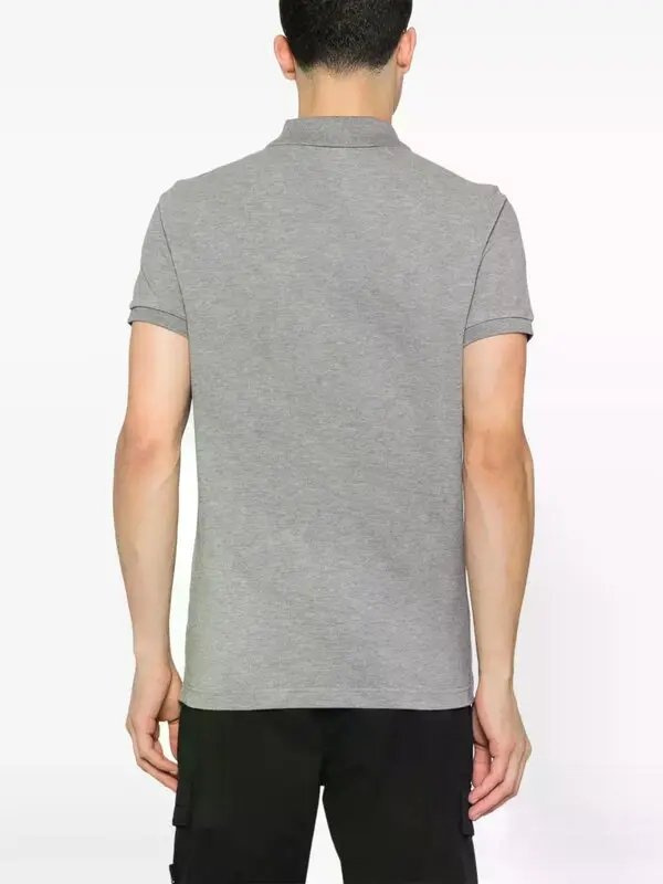 Moncler Logo-patch Cotton Polo Shirt - Grey
