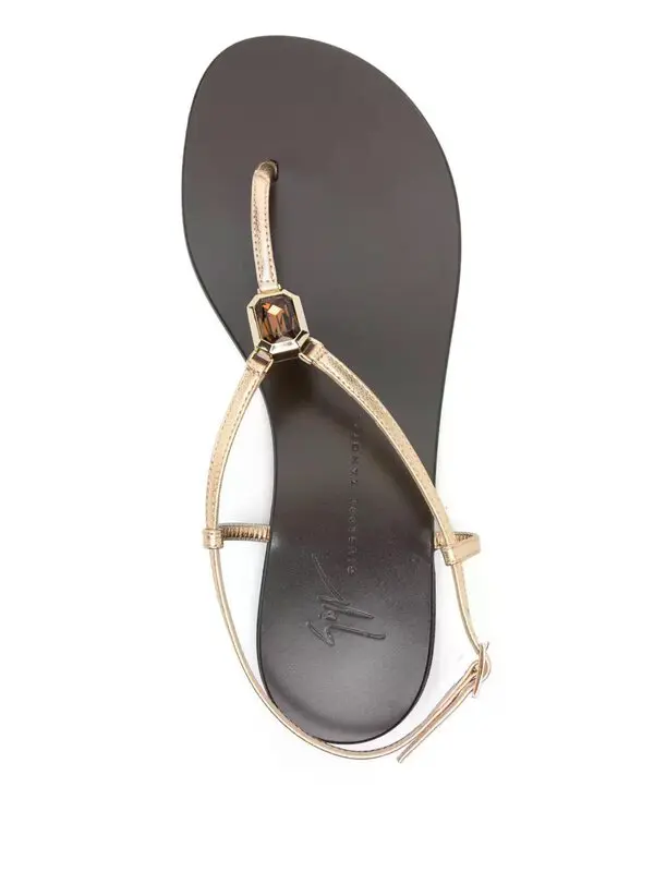 GIUSEPPE ZANOTTI Cameliee Flat Sandals - Gold