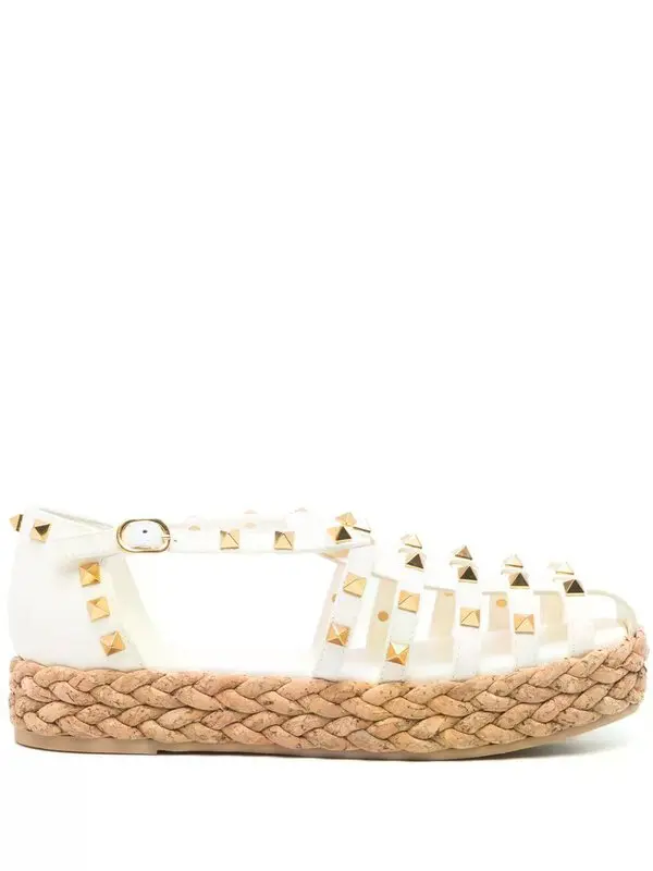 Valentino Garavani Rockstud Fisherman Sandals - White