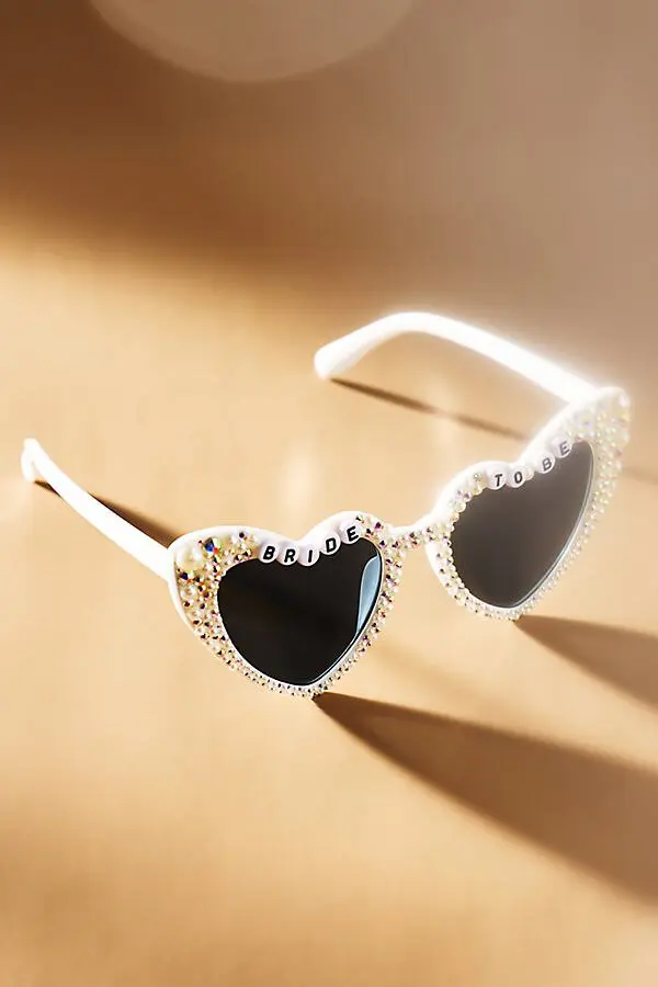 UNTAMED PETALS Bride-to-be Heart Sunglasses - White