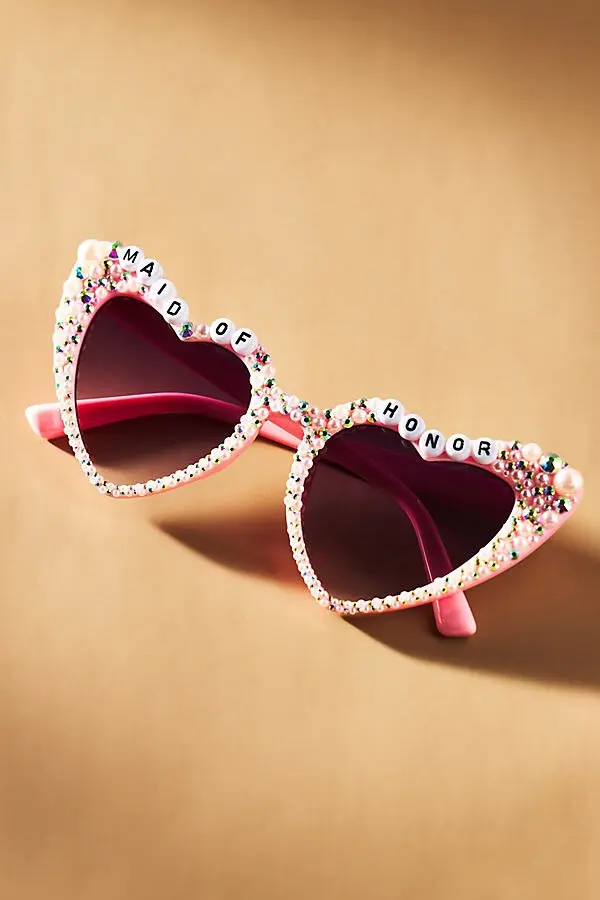Untamed Petals Maid Of Honor Heart Sunglasses In Pink - 27  display picture 2
