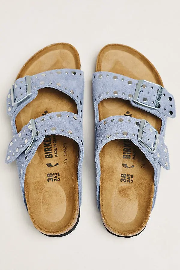 BIRKENSTOCK Arizona Rivets Sandals - Stone Blue
