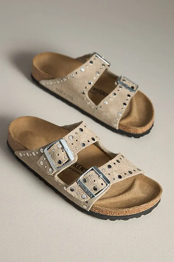 BIRKENSTOCK Arizona Rivets Sandals - Taupe