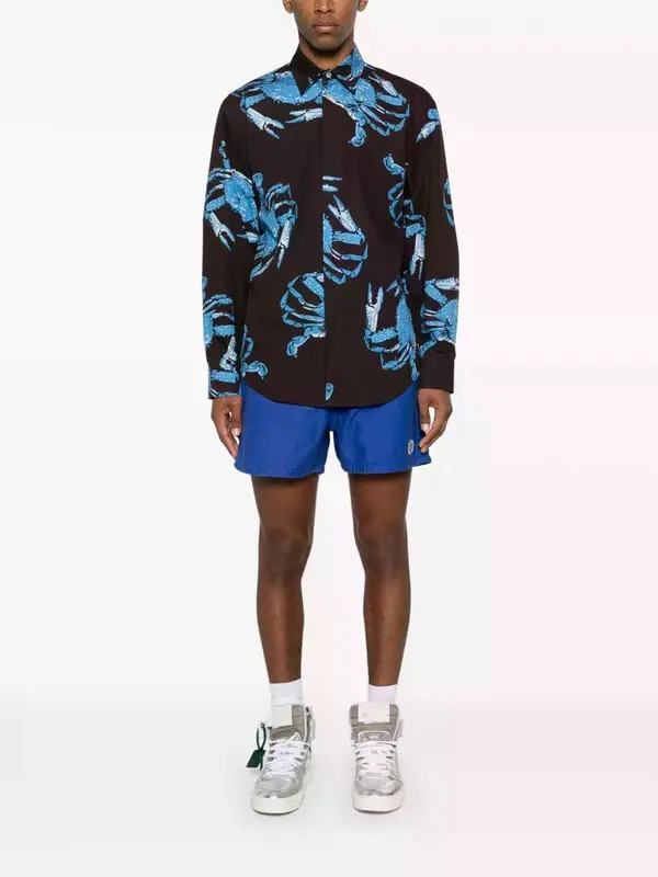 MSGM King Crab-print Cotton Shirt