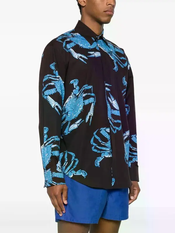MSGM King Crab-print Cotton Shirt