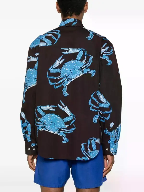 MSGM King Crab-print Cotton Shirt