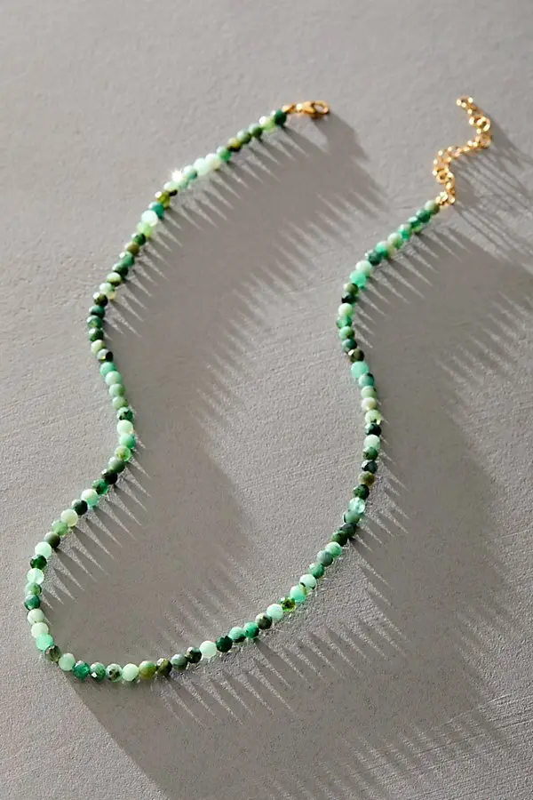 ATMA PREMA Natural Stone Beaded Necklace - Emerald