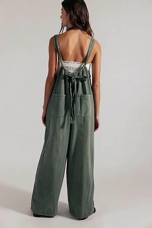 Free People We The Free Freebird Denim Jumpsuit - Four Leaf Clover