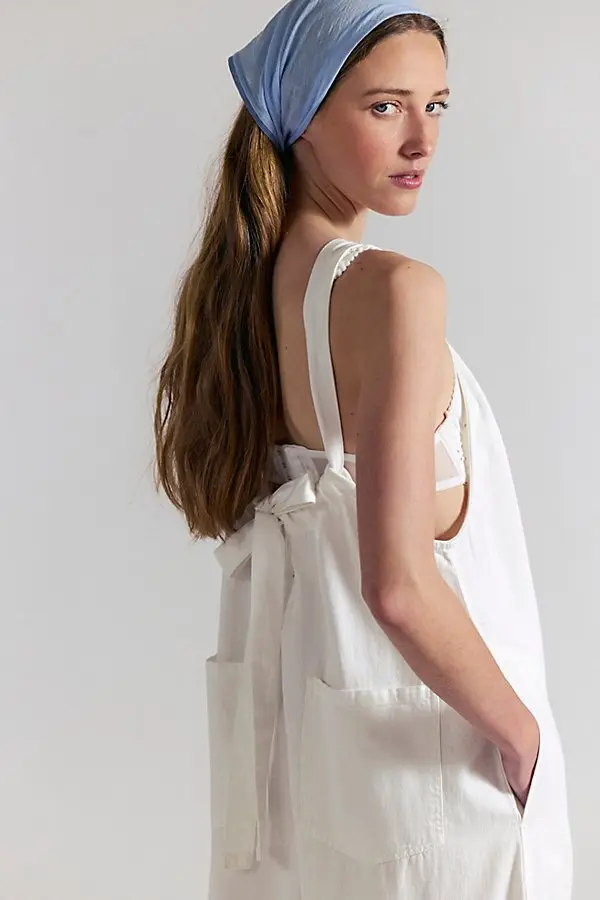 Free People We The Free Freebird Denim Jumpsuit - Pelican