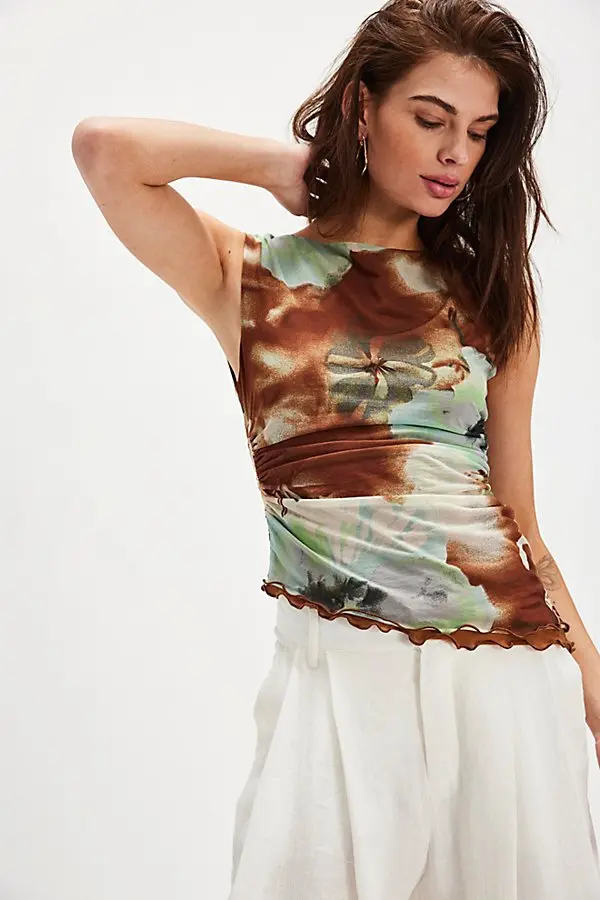 Free People Ash Printed Knit Top