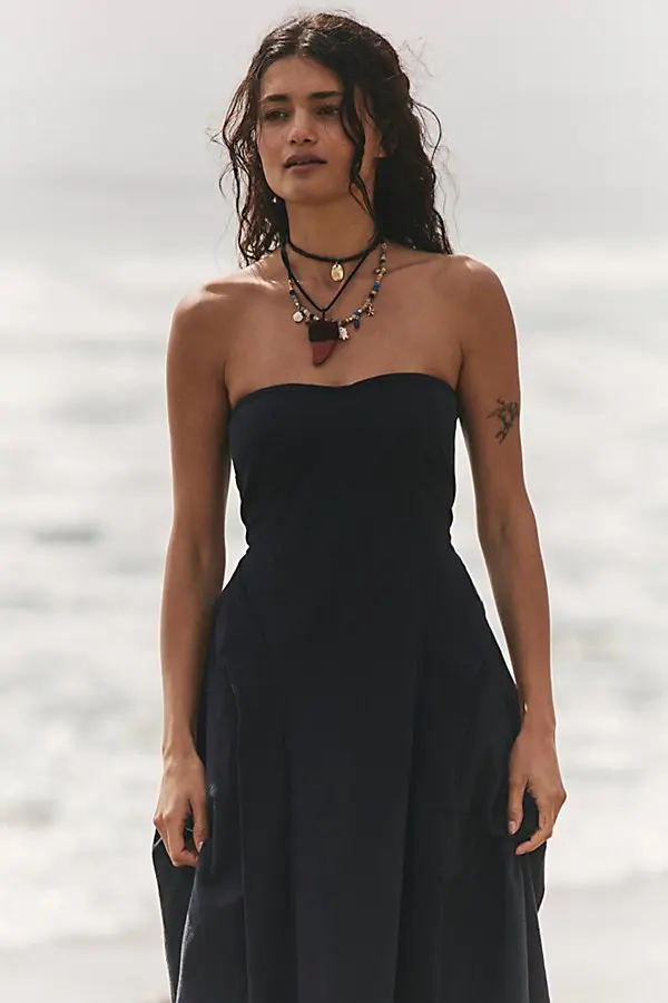 free people black strapless dress Mira Dress