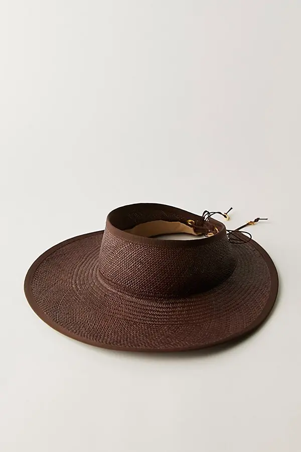 VAN PALMA Andrea Wide Brim Visor - Chocoalte