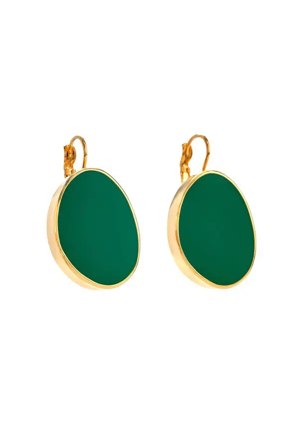 KENNETH JAY LANE Kidney Pierced Earrings - Green