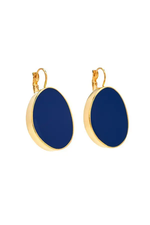 KENNETH JAY LANE Kidney Pierced Earrings - Blue