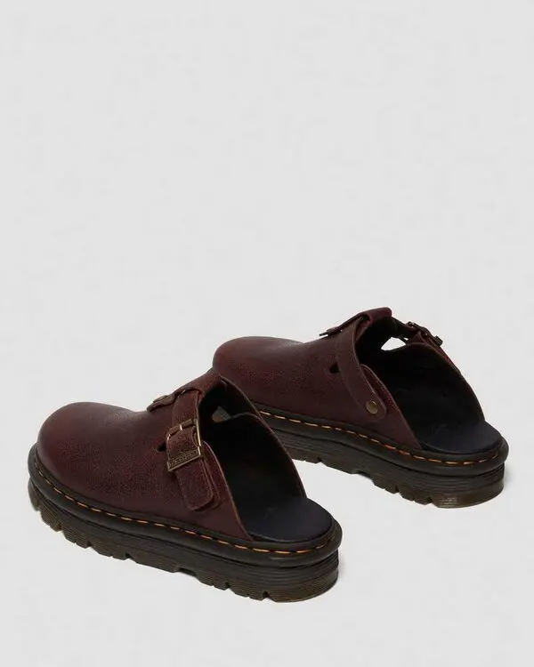 Dr. Martens Zebzag Rustique Leather Platform Mules