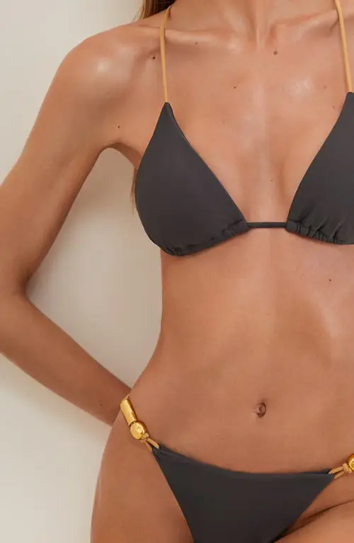 VIX PAULA HERMANNY Nancy T-back Beaded Triangle Bikini Top