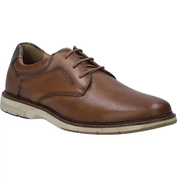 Josef Seibel Stuart 02 Perforated Leather Derby - Camel