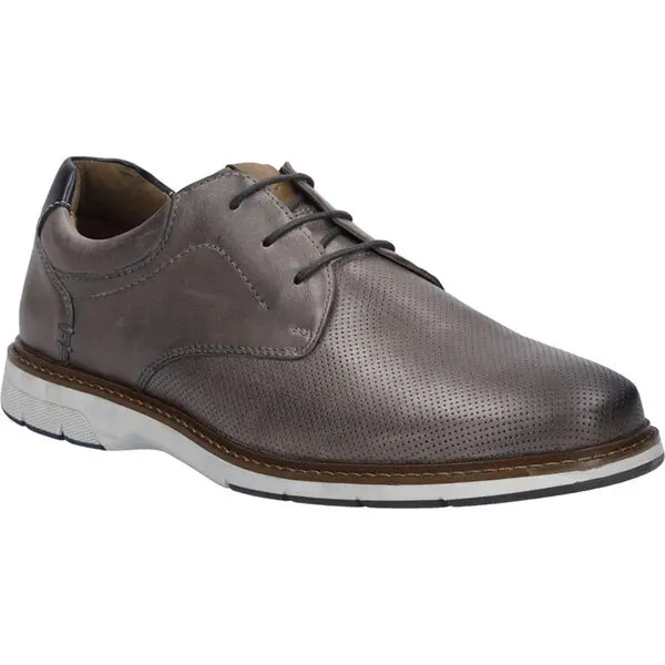 Josef Seibel Stuart 02 Perforated Leather Derby - Granite