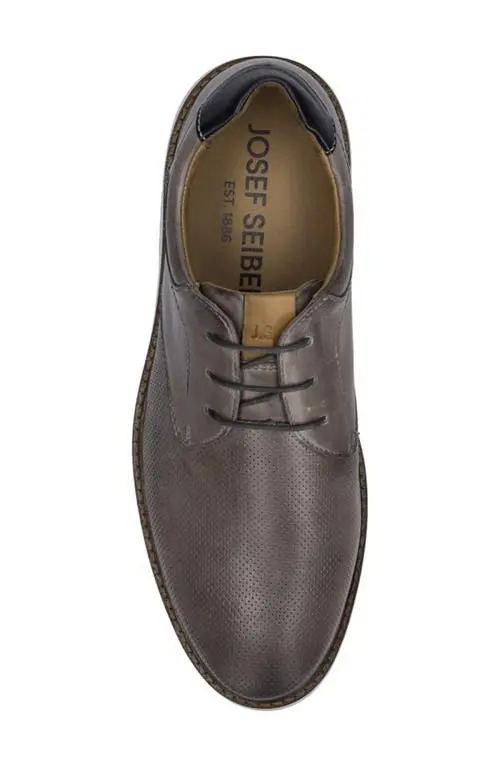 Josef Seibel Stuart 02 Perforated Leather Derby - Granite