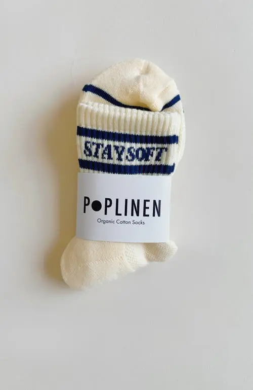 POPLINEN Stay Soft Organic Cotton Stripe Quarter-crew Socks