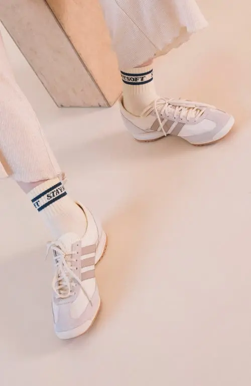 POPLINEN Stay Soft Organic Cotton Stripe Quarter-crew Socks