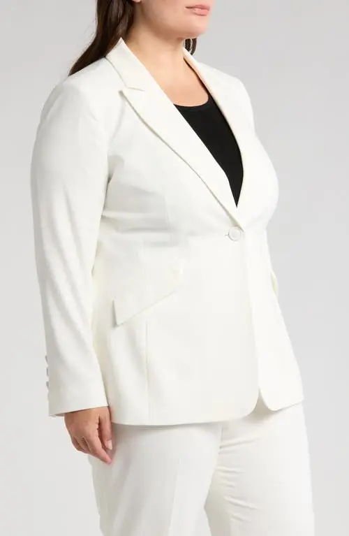 TAHARI ASL One-button Blazer - White