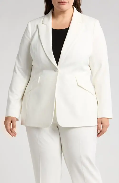 TAHARI ASL One-button Blazer - White