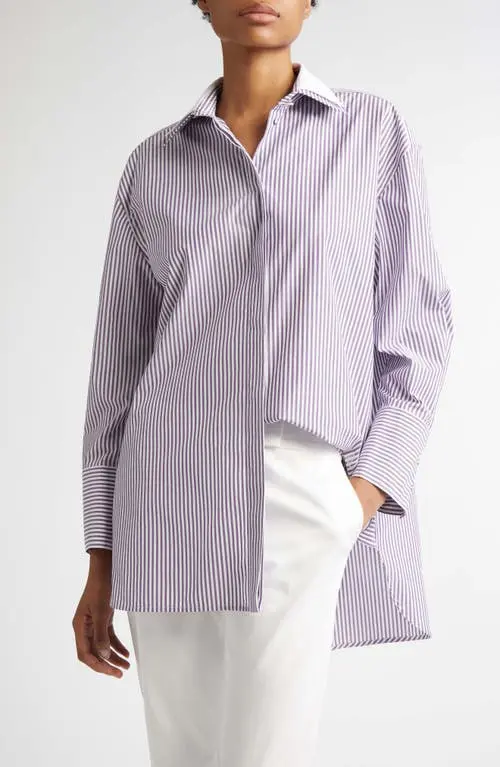 Max Mara Tubinga Stripe Stretch Cotton Button-up Shirt