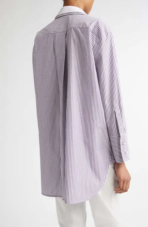 Max Mara Tubinga Stripe Stretch Cotton Button-up Shirt