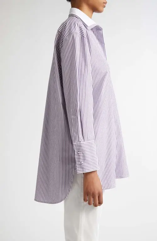Max Mara Tubinga Stripe Stretch Cotton Button-up Shirt