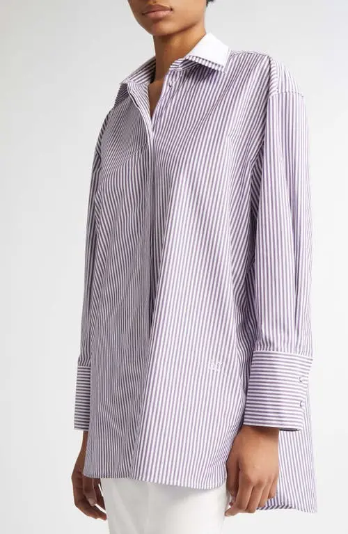 Max Mara Tubinga Stripe Stretch Cotton Button-up Shirt