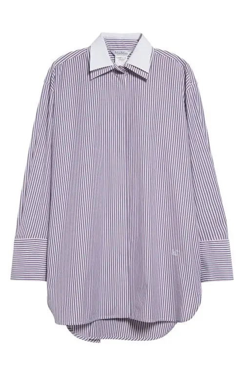 Max Mara Tubinga Stripe Stretch Cotton Button-up Shirt