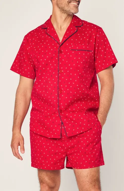 PETITE PLUME Anchors Away Cotton Pajamas - Red