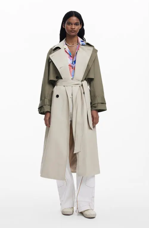 Desigual Color Block Trench Coat