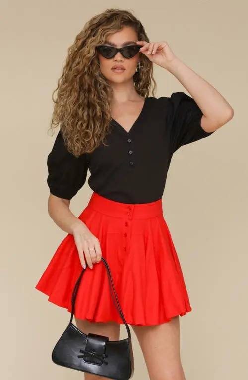 Avec Les Filles Bubble Hem Miniskirt