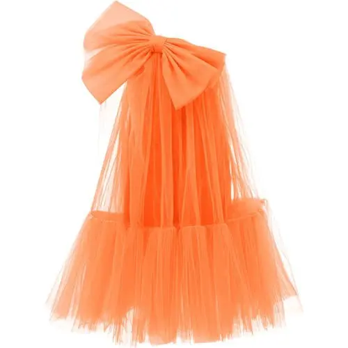TULLEEN Maggi Off-shoulder Dress With Bow - Neon Orange
