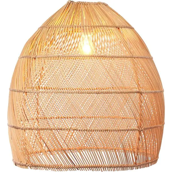 THE ARTISAN & COMPANY Bell Shaped Rattan Pendant Light - Natural